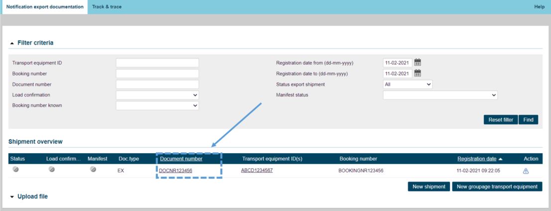 Notification Export Documentation - Portbase Kenniscentrum