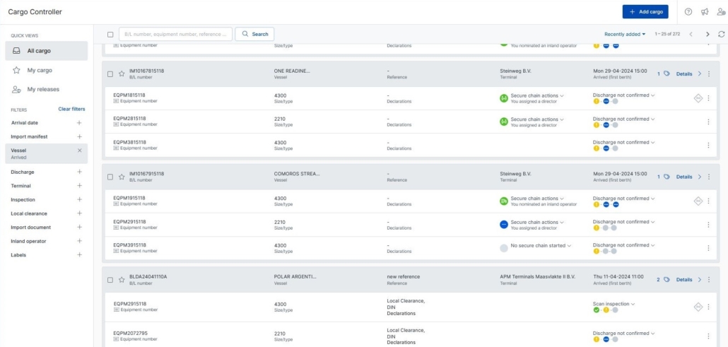 Quick Start Guide | Cargo Controller - Portbase Kenniscentrum