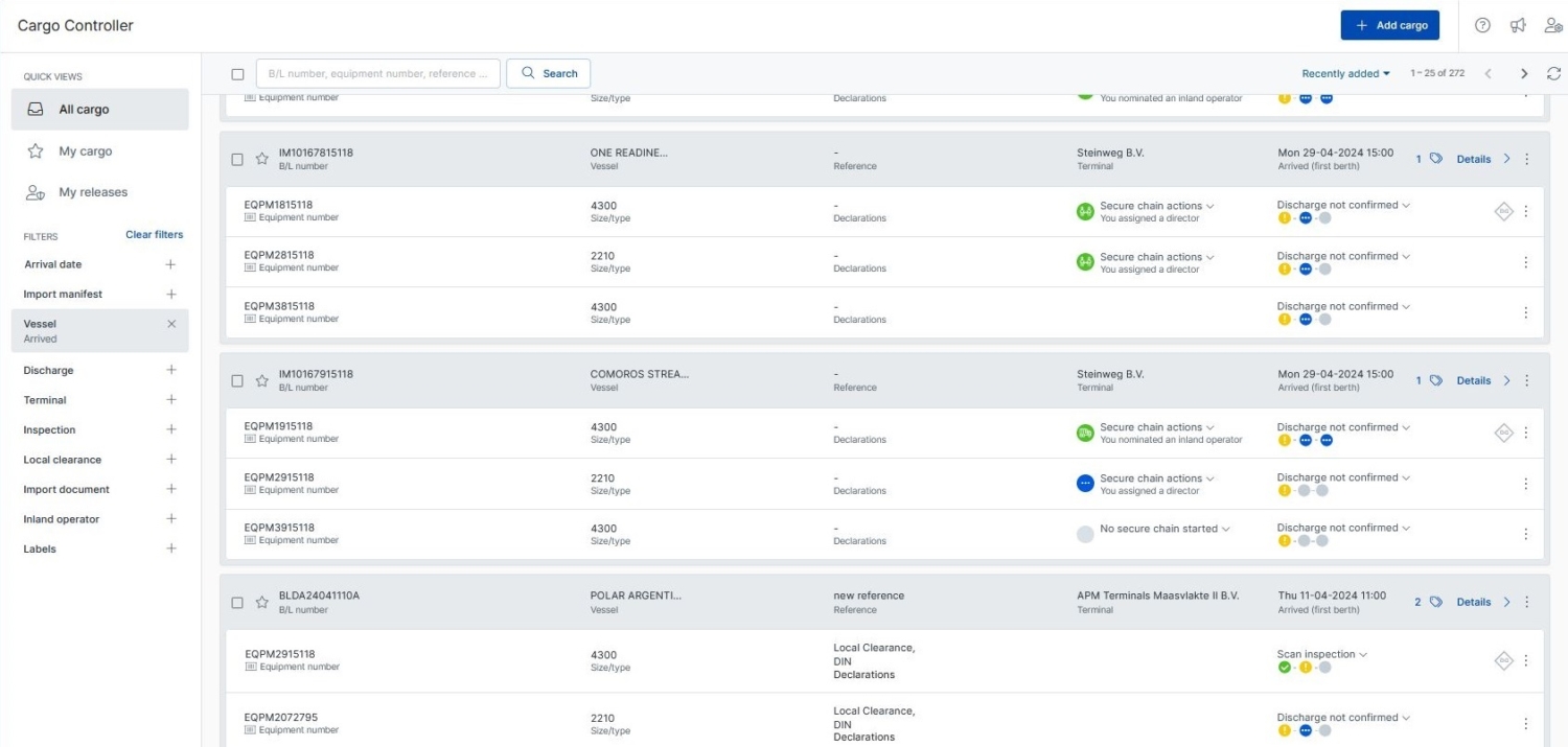 Handleiding | Cargo Controller - Portbase Kenniscentrum