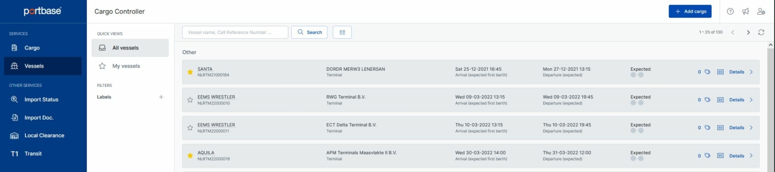 Handleiding | Cargo Controller - Portbase Support