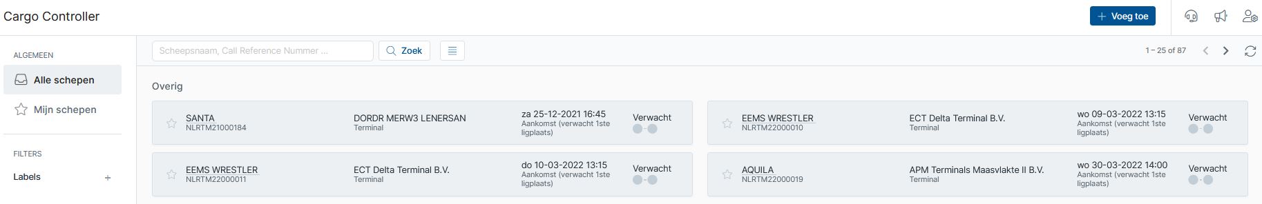 Handleiding | Cargo Controller - Portbase Support