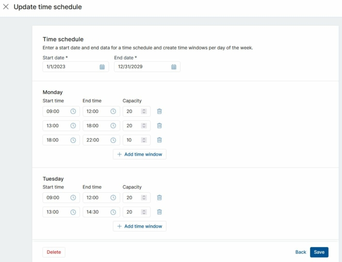 How can I create time schedules and manage them? - Portbase Kenniscentrum