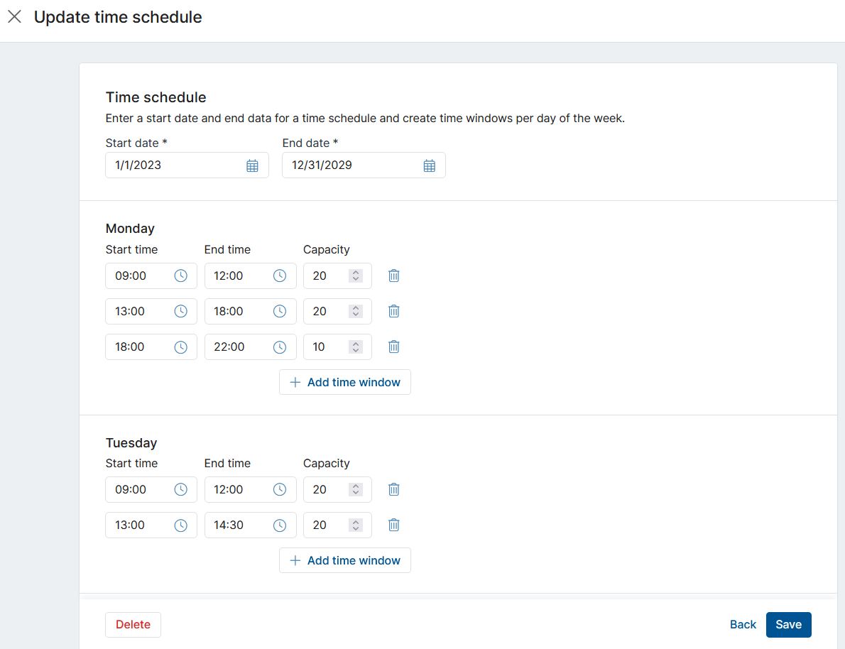 How can I create time schedules and manage them? - Portbase Kenniscentrum