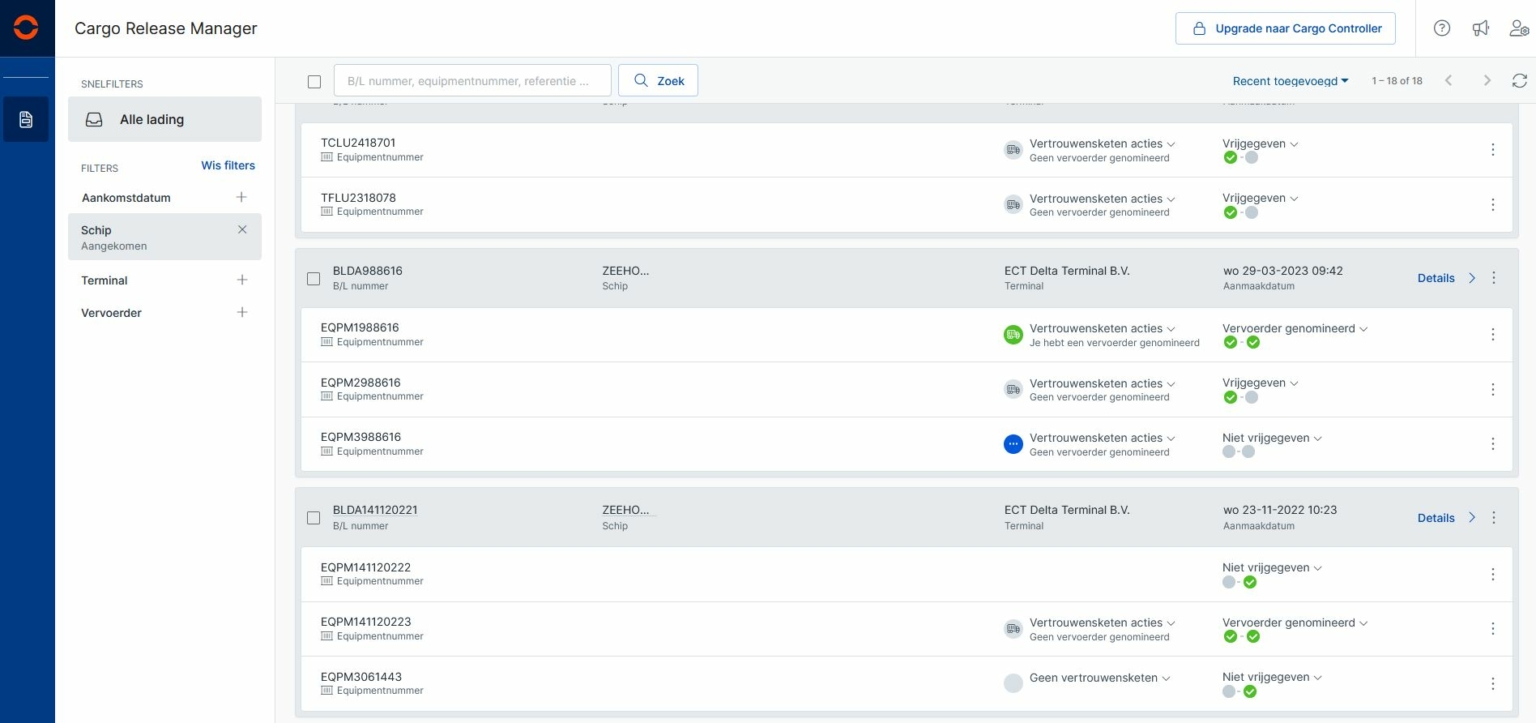 Handleiding | Cargo Release Manager - Portbase Kenniscentrum