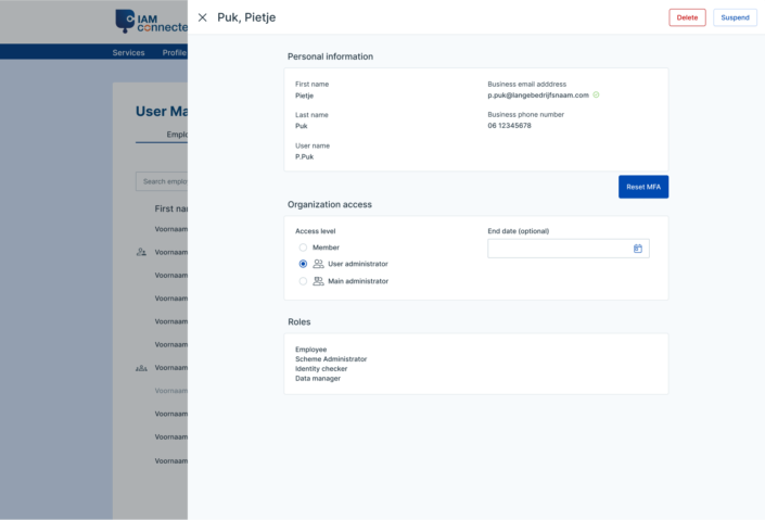 Quick Start Guide - IAMconnected User Management - Portbase Kenniscentrum
