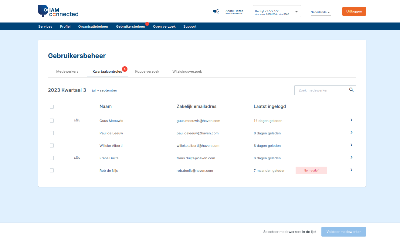 Quick Start Guide - IAMconnected Kwartaalcontroles - Portbase Kenniscentrum
