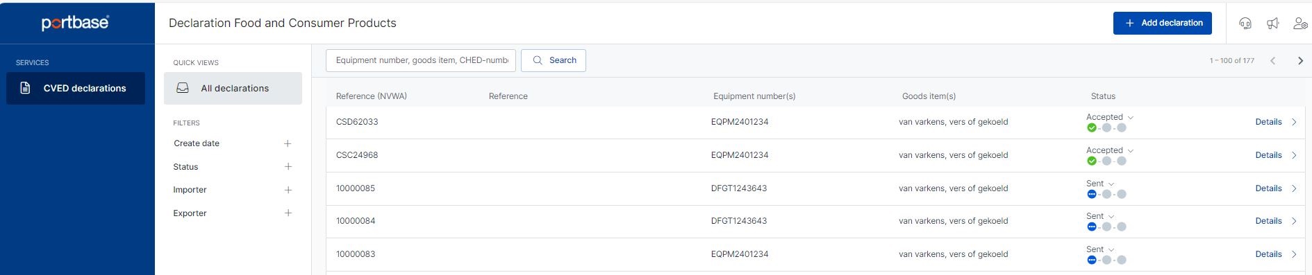 Quick Start Guide - Declaration Food and Consumer Products - Portbase ...