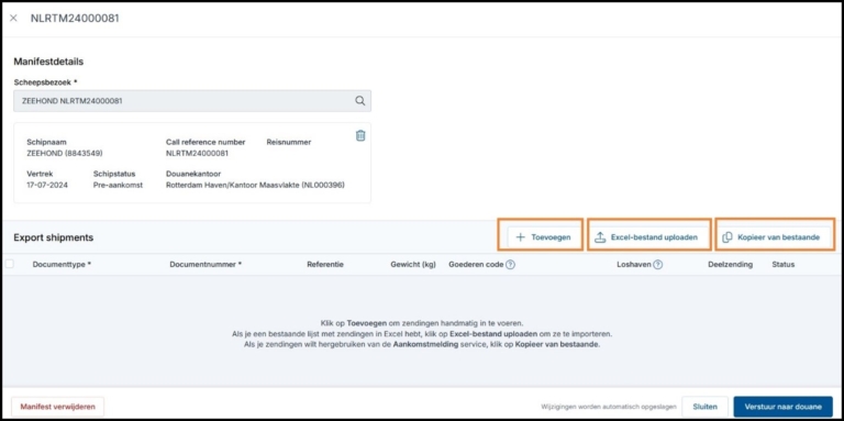 Quick Start Guide - Cargo Declaration Export - Portbase Kenniscentrum